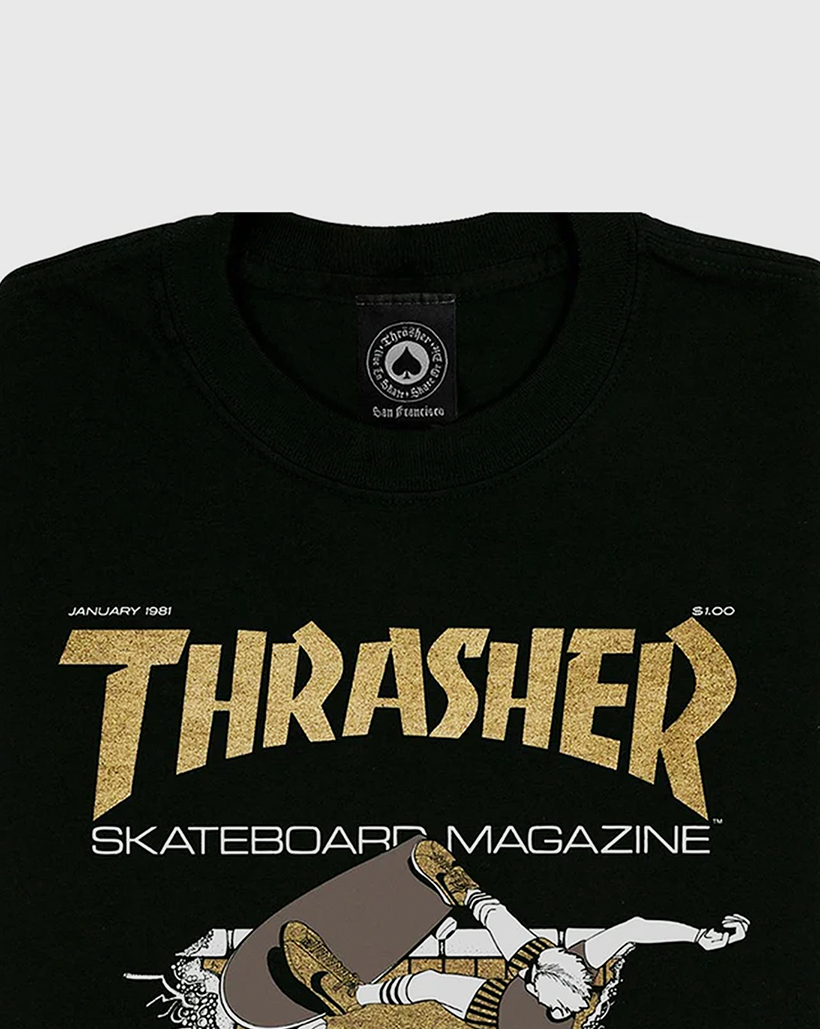 Thrasher First Cover Tee - Black/Gold | Trainers SB | Free Shipping ...